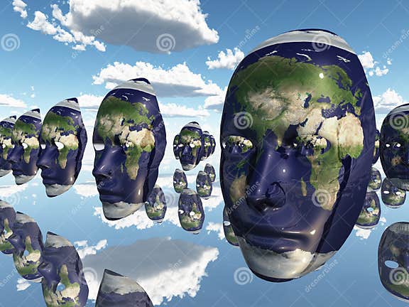 Earth faces stock illustration. Illustration of aspire - 27399262
