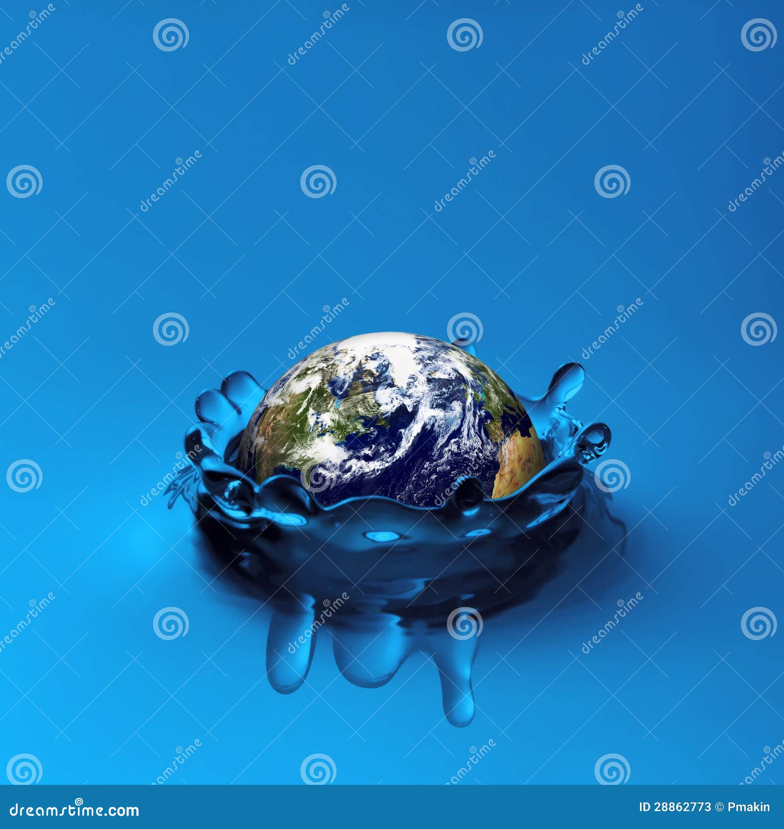 Earth falling in water stock illustration. Illustration of motion ...
