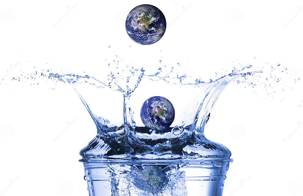 Earth falling in water stock image. Image of energy, nature - 4205891