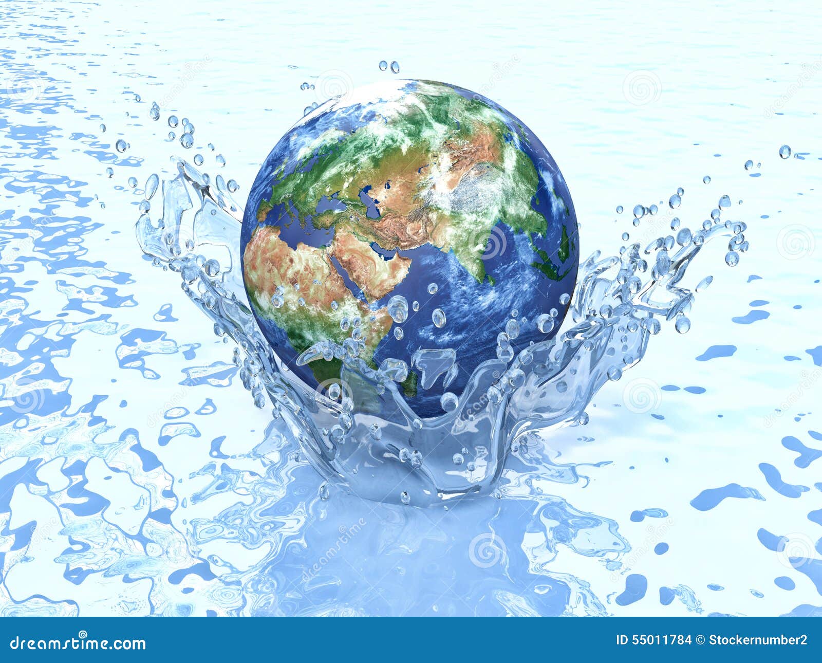 Earth falls into water stock illustration. Illustration of global ...