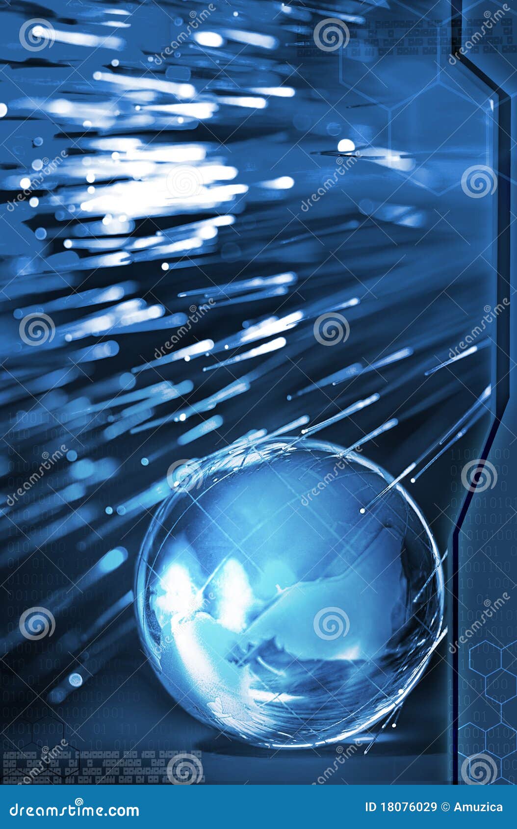 Earth and fiber optics stock image. Image of hitech, blue - 18076029