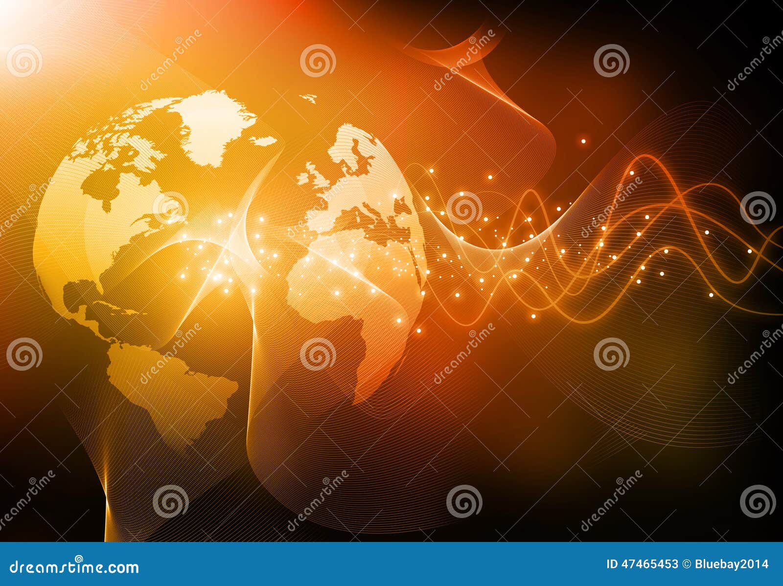 Earth & fiber optics stock image. Image of communicate - 47465453