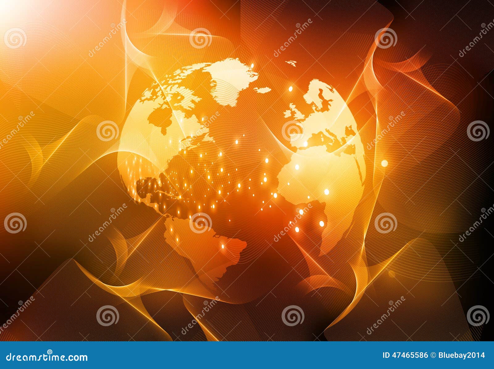 Earth & fiber optics stock photo. Image of glowing - 47465586