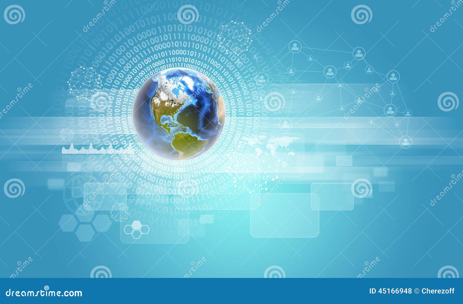 Earth with Figures, Network and Rectangles Stock Photo - Image of orbit ...