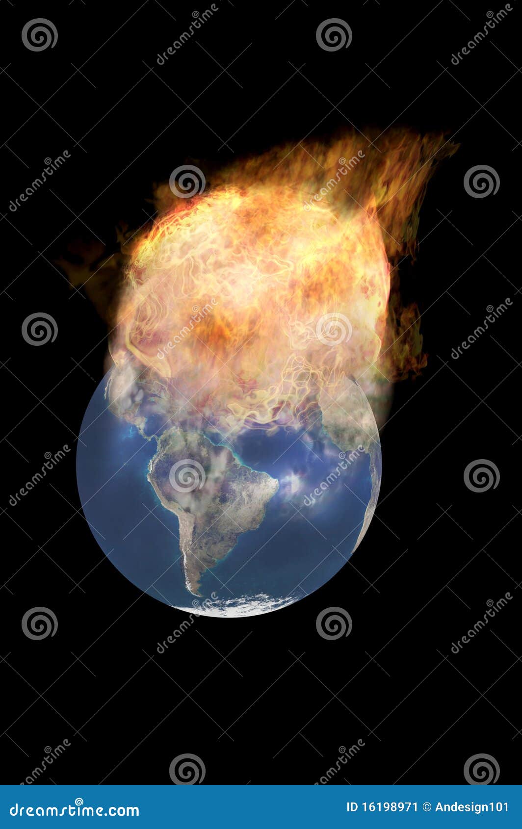 Earth on fire stock illustration. Illustration of backdrop - 16198971