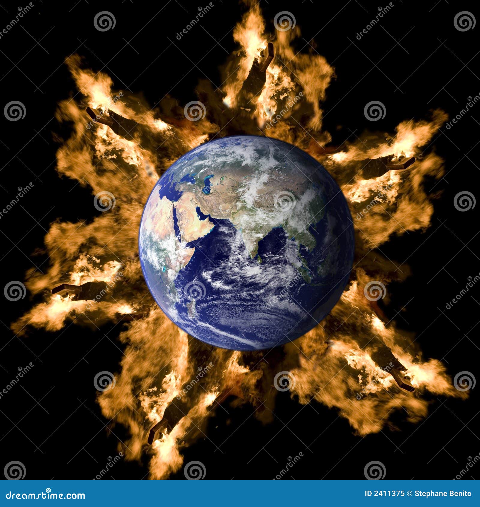 Earth and Fire stock image. Image of fire, apocalypse - 2411375
