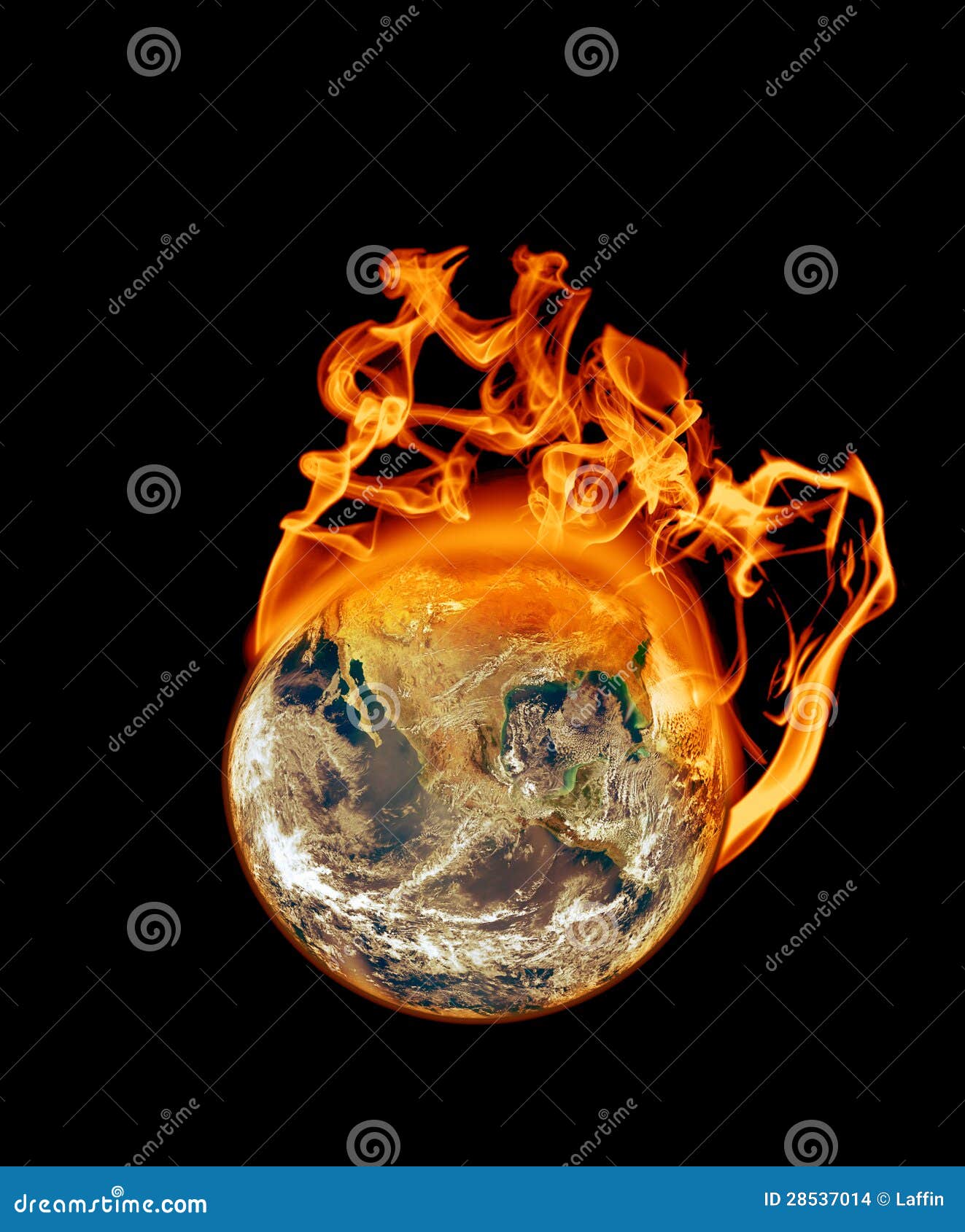 Earth on Fire stock illustration. Illustration of planet - 28537014