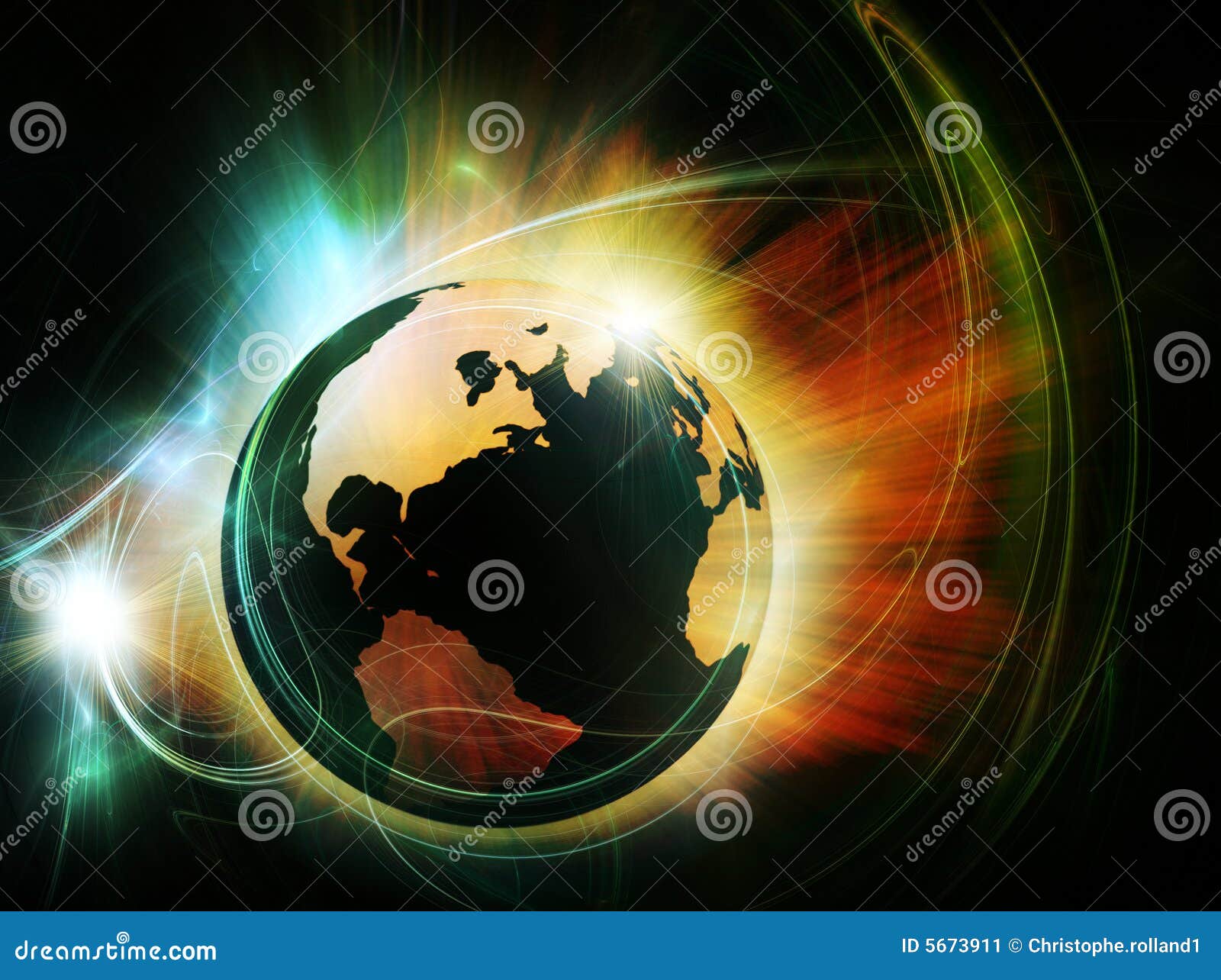 Earth in fire stock illustration. Illustration of painting - 5673911