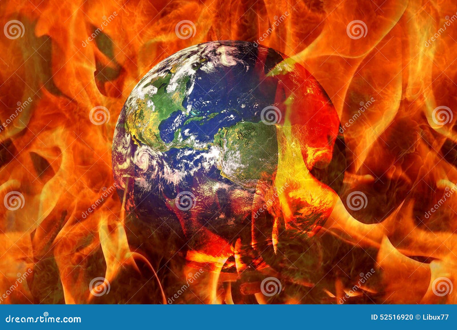 Earth Fire Burning Planet Disaster Stock Photo - Image of armageddon ...