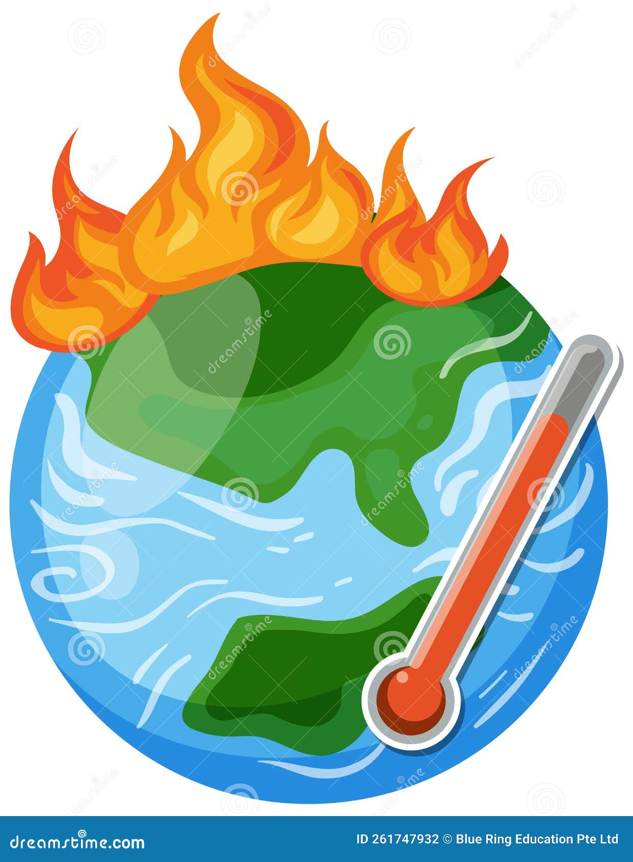 An Earth on Fire with High Temperature Stock Vector - Illustration of ...