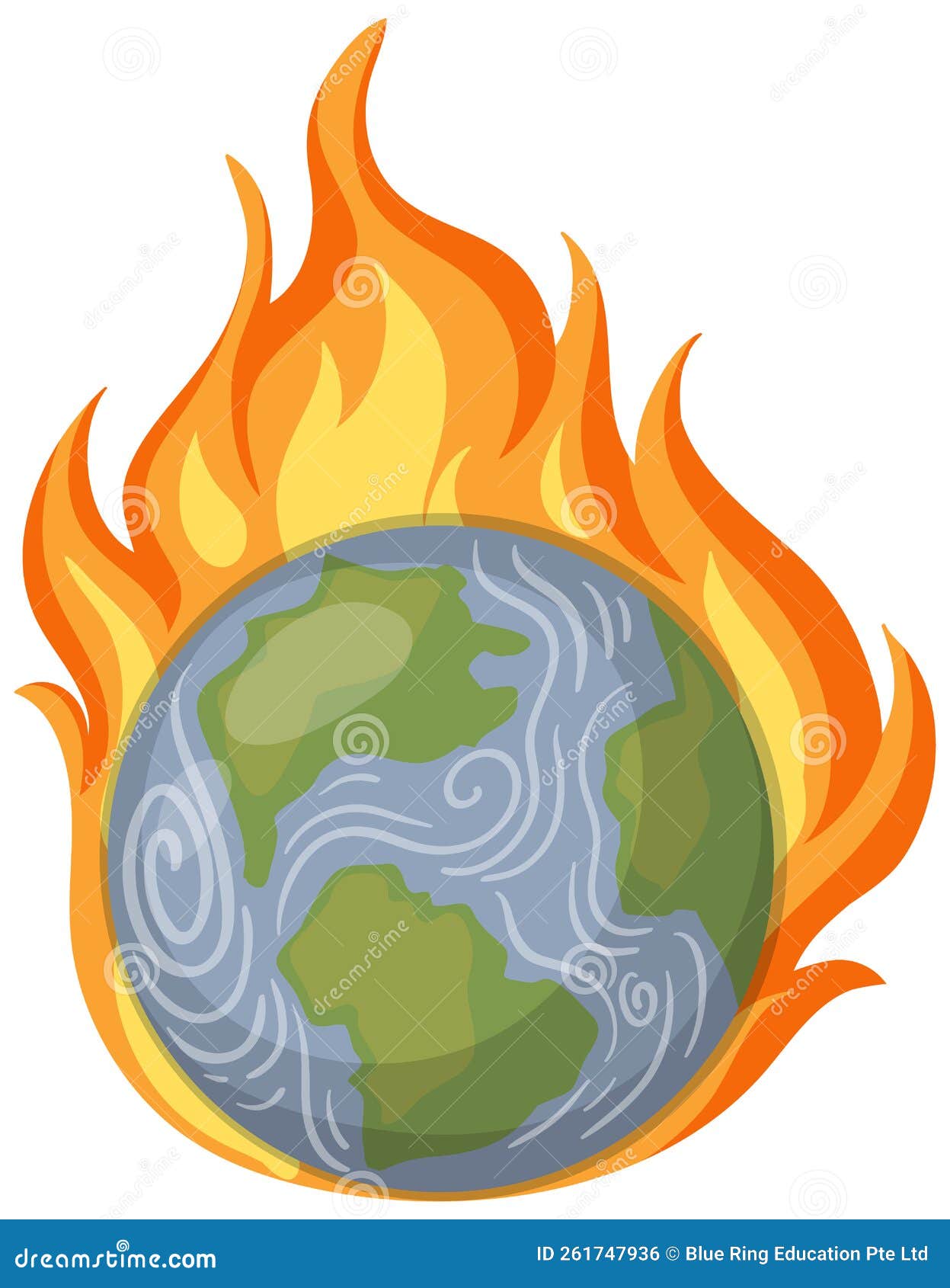 An Earth on Fire with High Temperature Stock Vector - Illustration of ...
