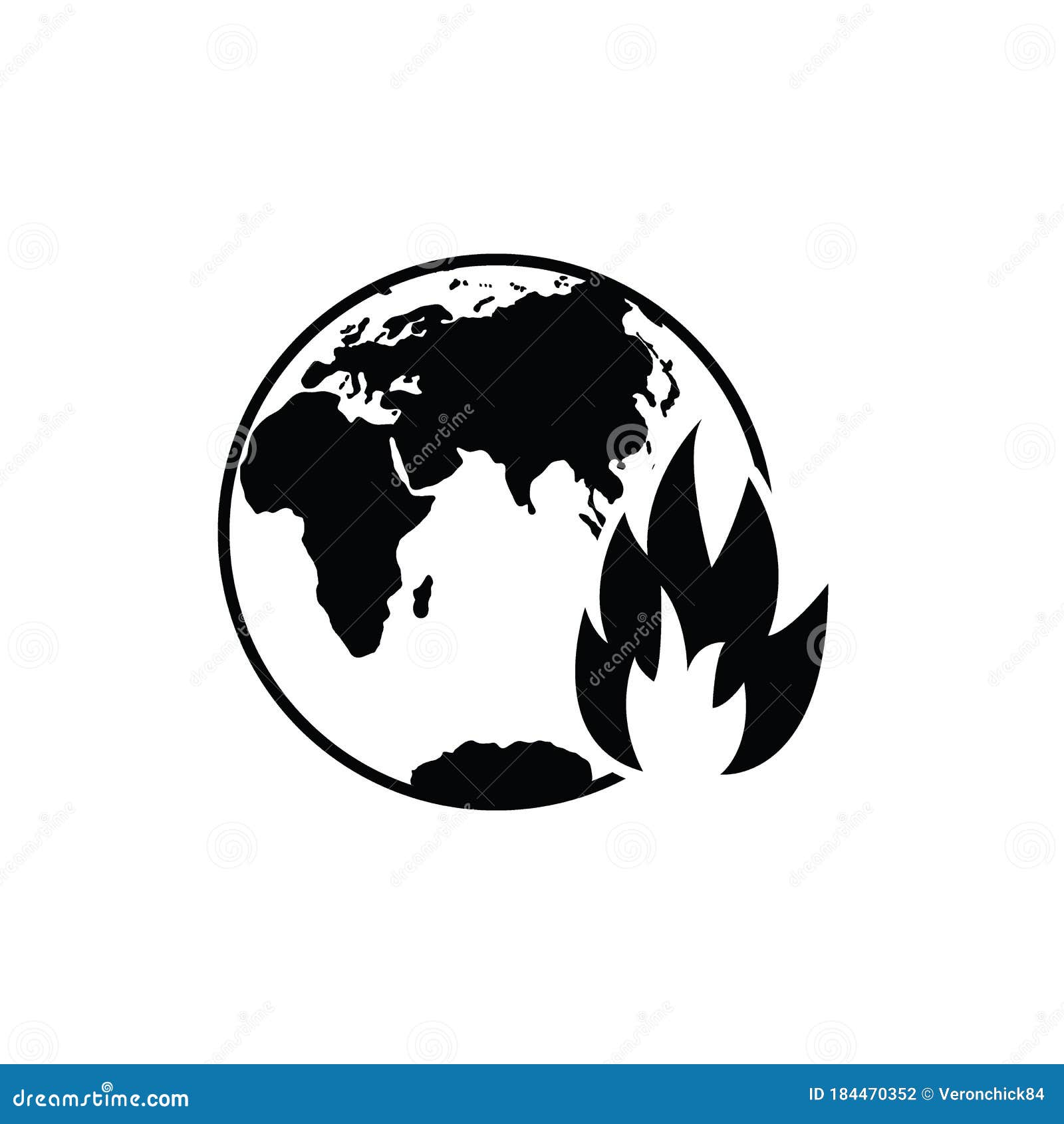Earth on Fire Icon Save Planet Earth Stock Vector - Illustration of ...