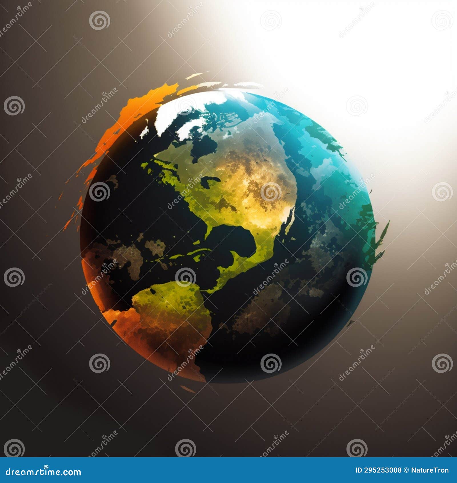 Earth in the Sun Earth and Sun Earth in Fire Stock Illustration ...