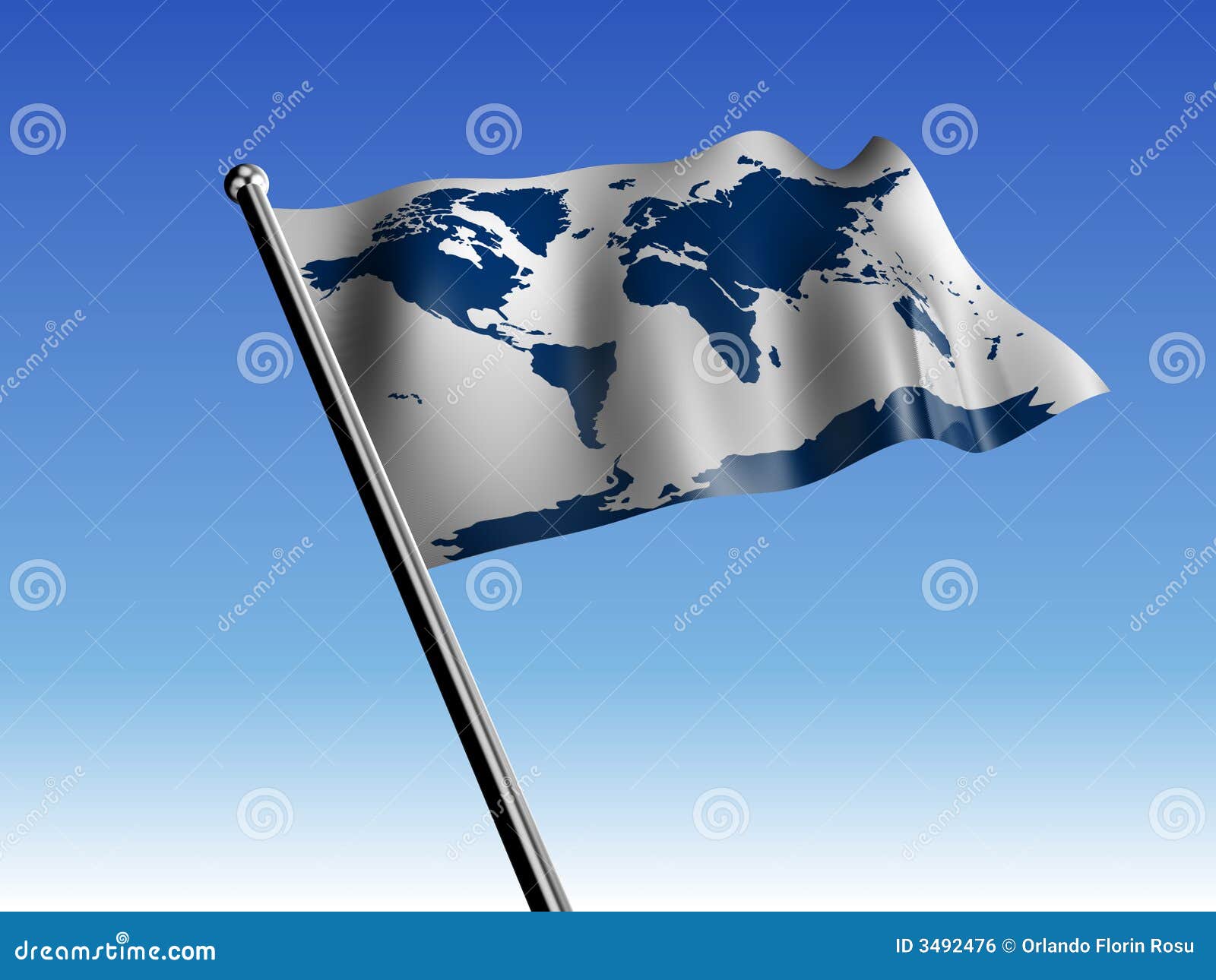 Earth flag stock illustration. Illustration of continent - 3492476