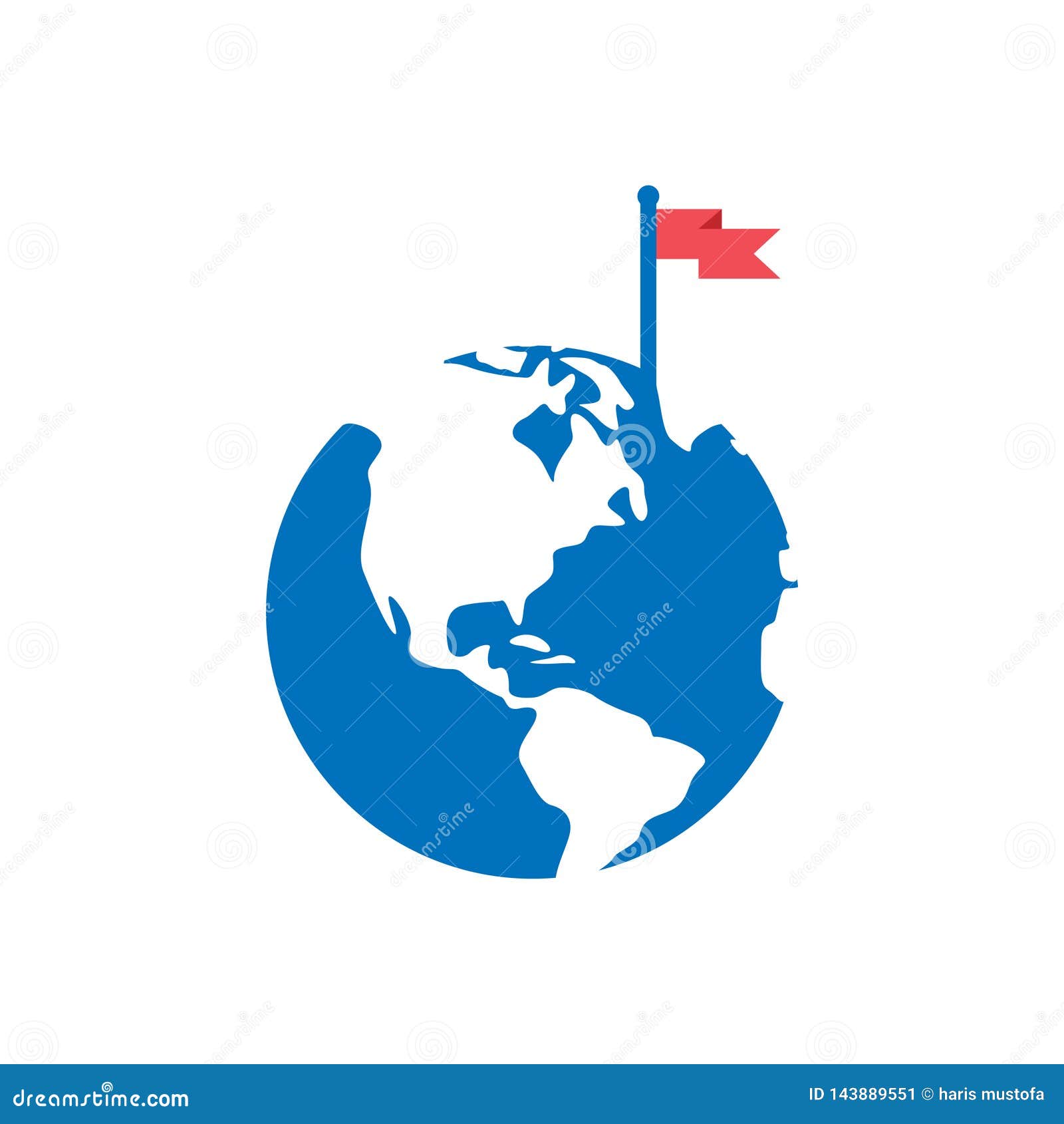 Earth and Flag Graphic Design Template Vector Isolated Stock Vector ...