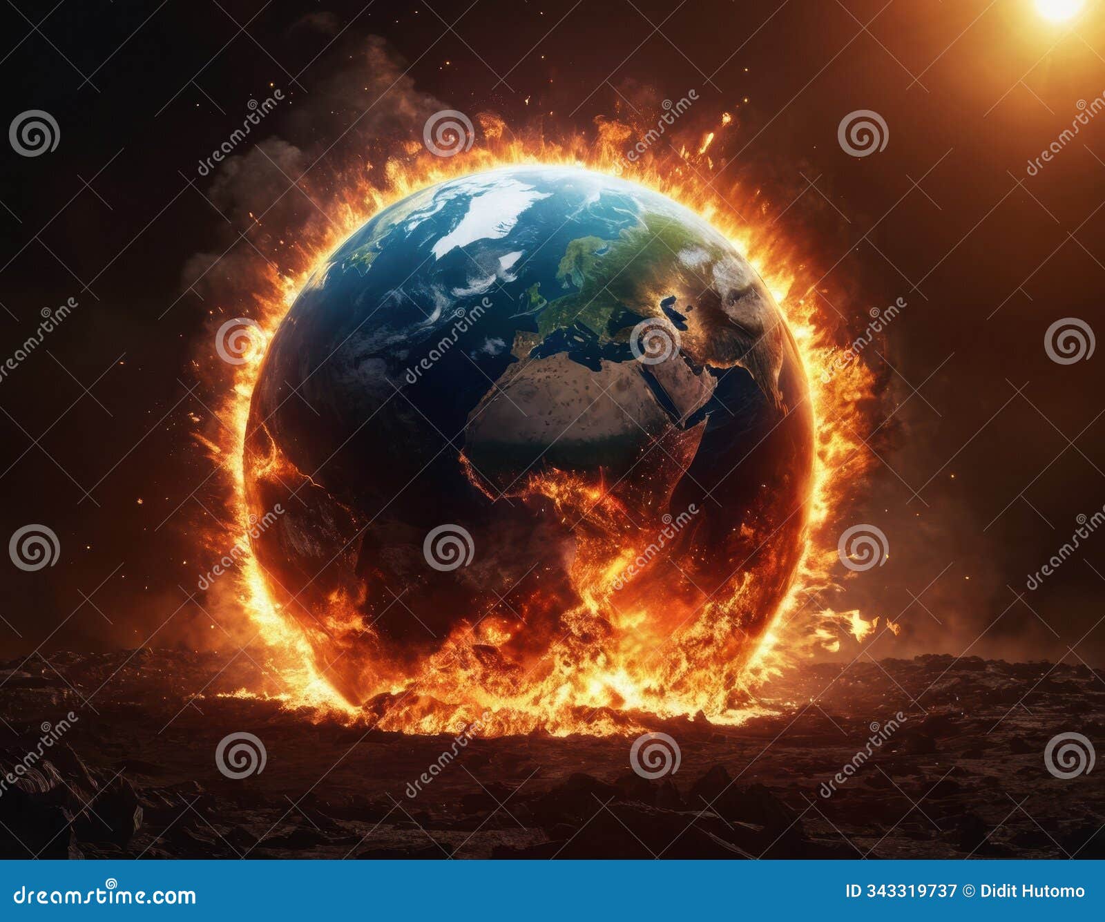Earth In Flames, Fiery Glow, Blue Oceans, Green Lands, Impending Doom ...
