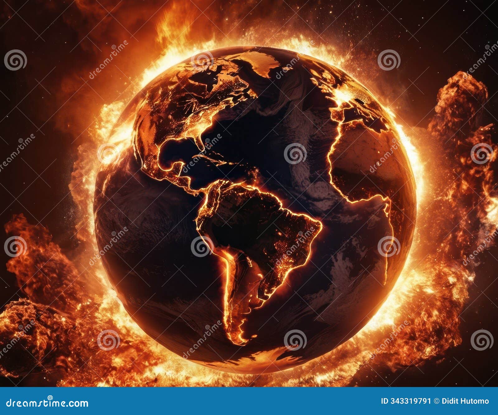 Earth In Flames, Fiery Glow, Blue Oceans, Green Lands, Impending Doom ...