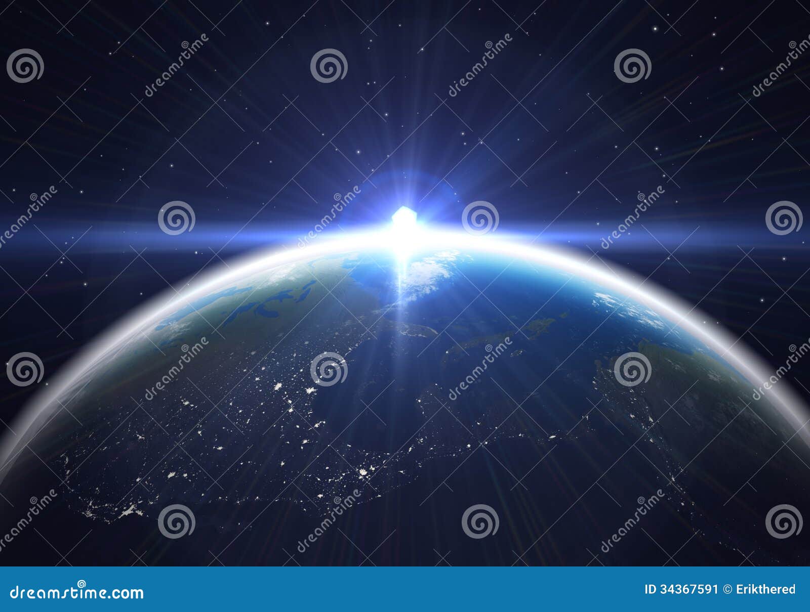 Earth flare stock illustration. Illustration of light - 34367591