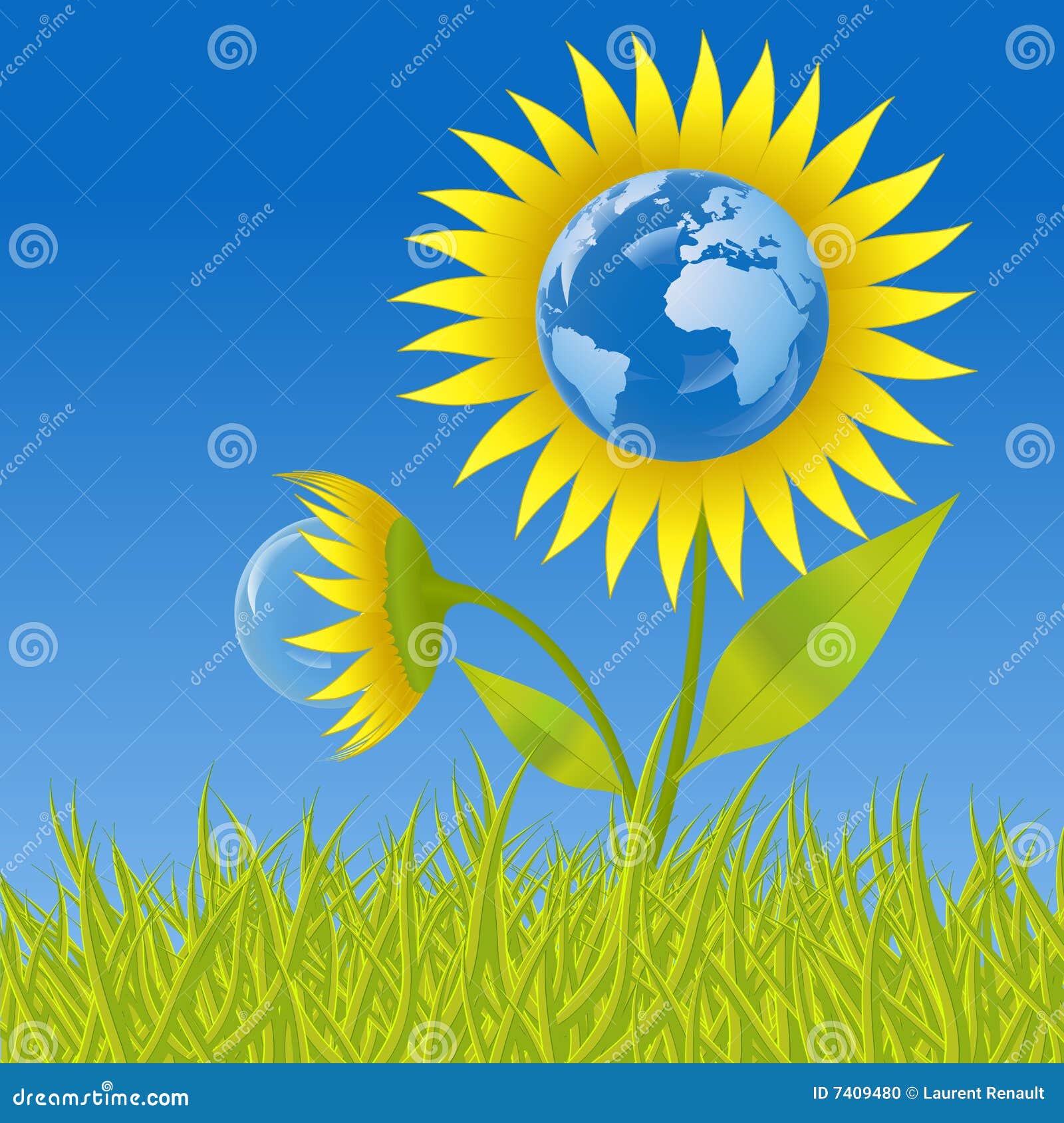 Earth flower stock vector. Illustration of environment - 7409480