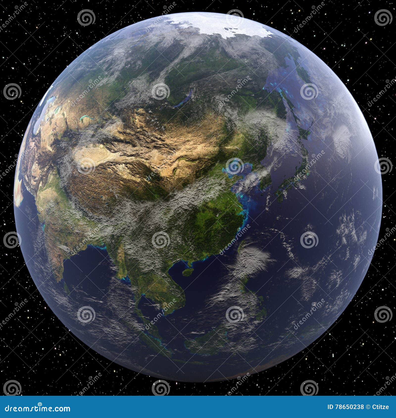 Earth focused on China stock illustration. Illustration of china - 78650238