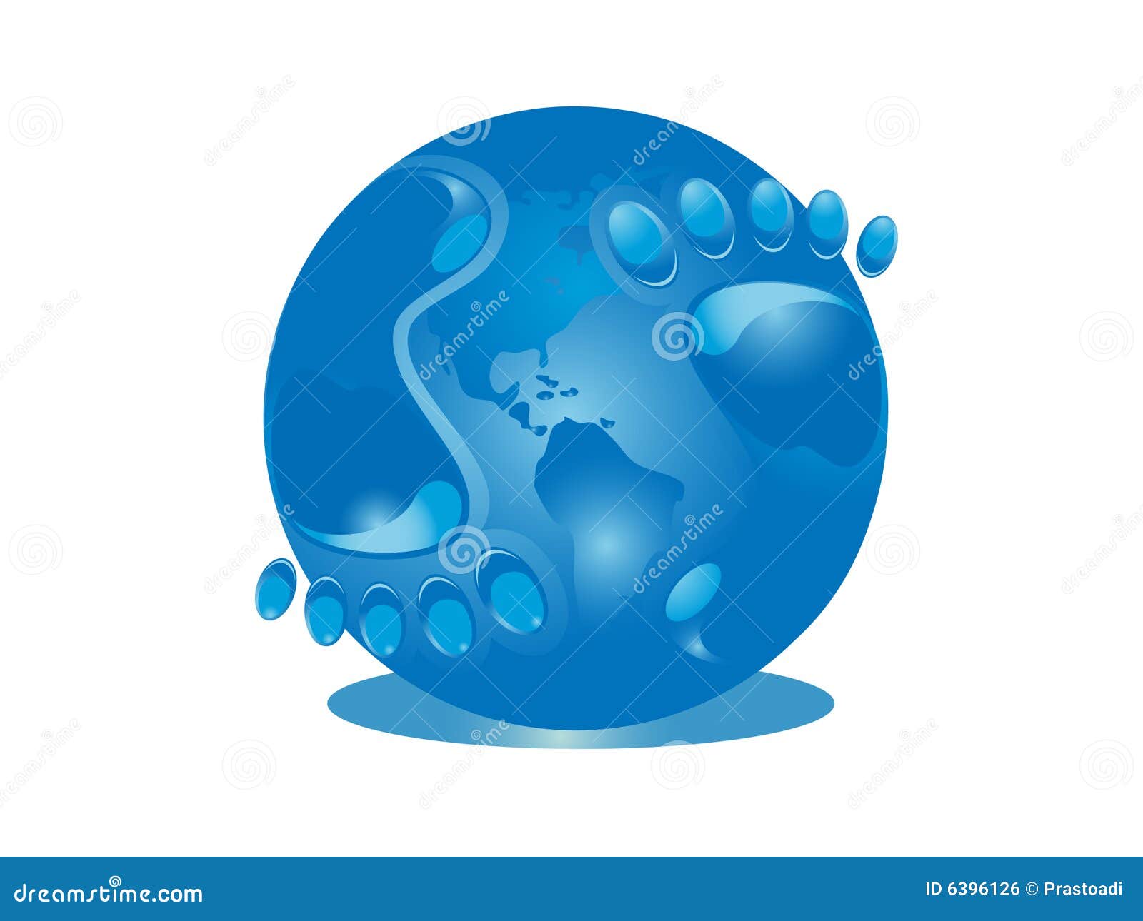 Earth And Foot Print Picture. Image: 6396126