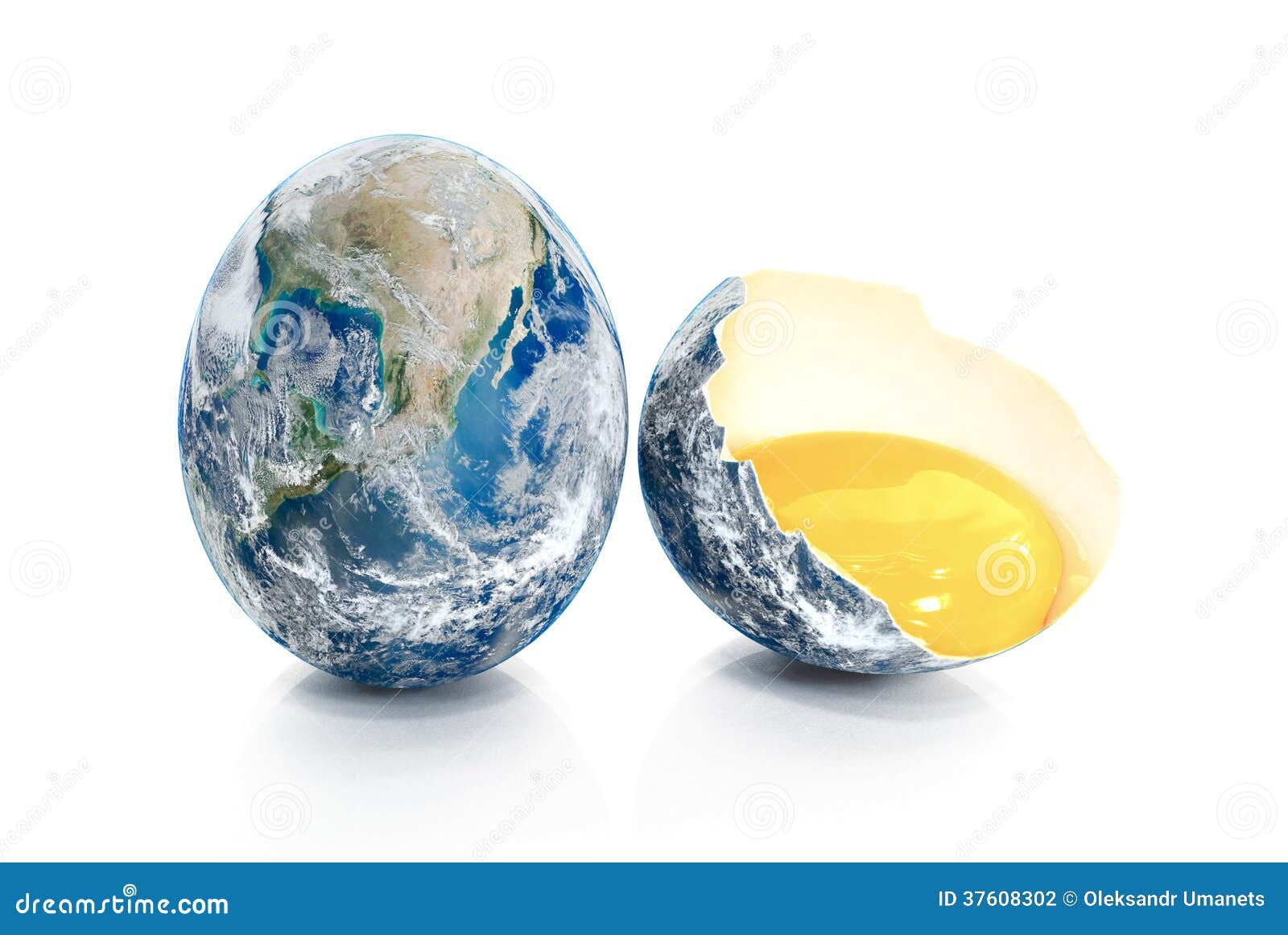 Earth in the Form of Broken Chicken Eggs. Stock Photo - Image of globe ...