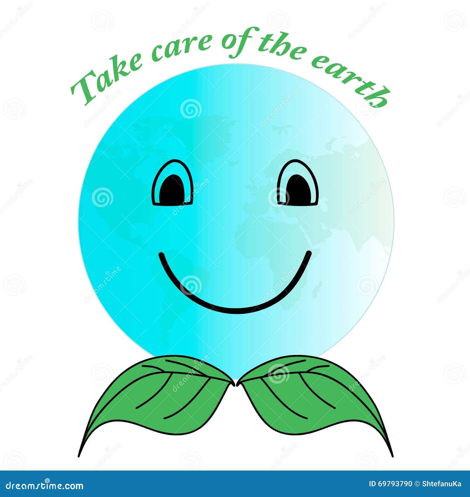 Earth in the Form of a Smiley Face. Take Care of the Planet Stock ...