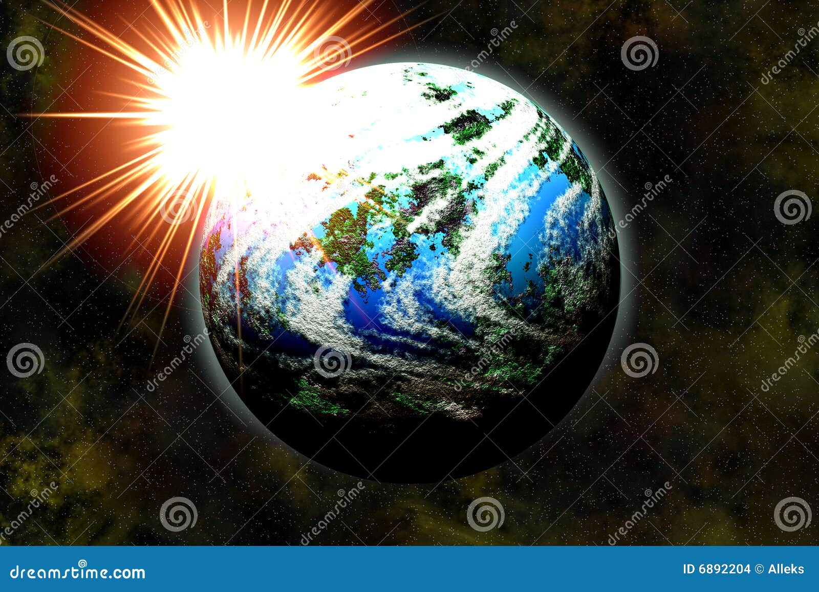 Earth-formed Planet and Star Rise Stock Photo - Image of design, globe ...