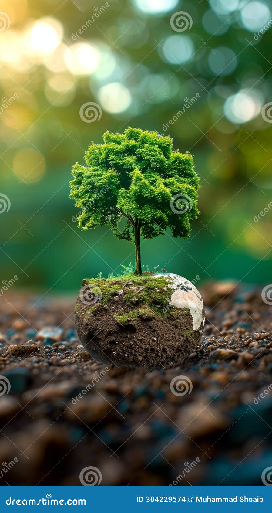 Earth Friendly Symbolism Tree Grows on the Ground, Representing ...