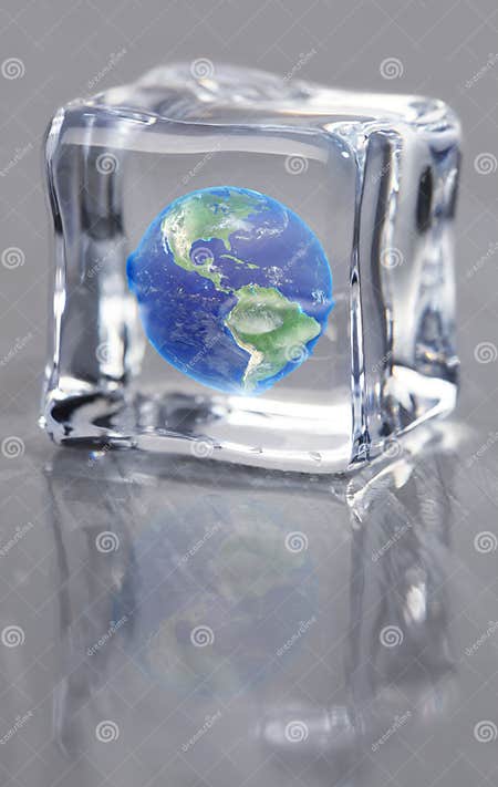 Earth frozen in ice stock image. Image of cube, blue - 25018739