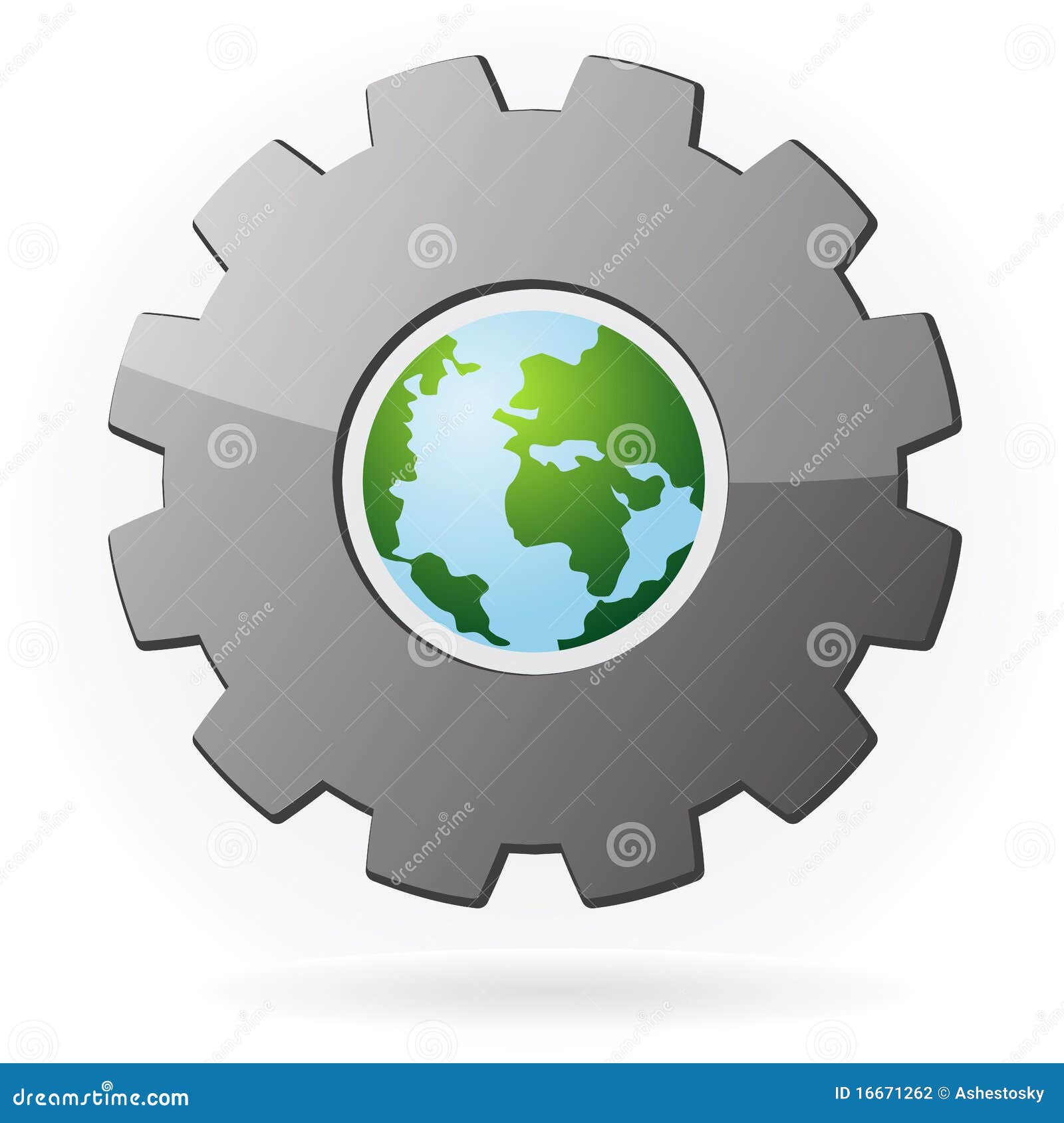 The earth and gear symbol stock vector. Illustration of logo - 16671262