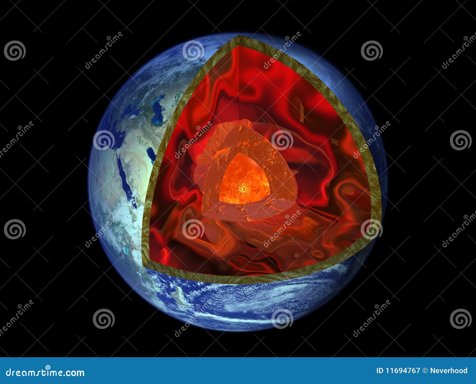 Earth geological section stock illustration. Illustration of magma ...