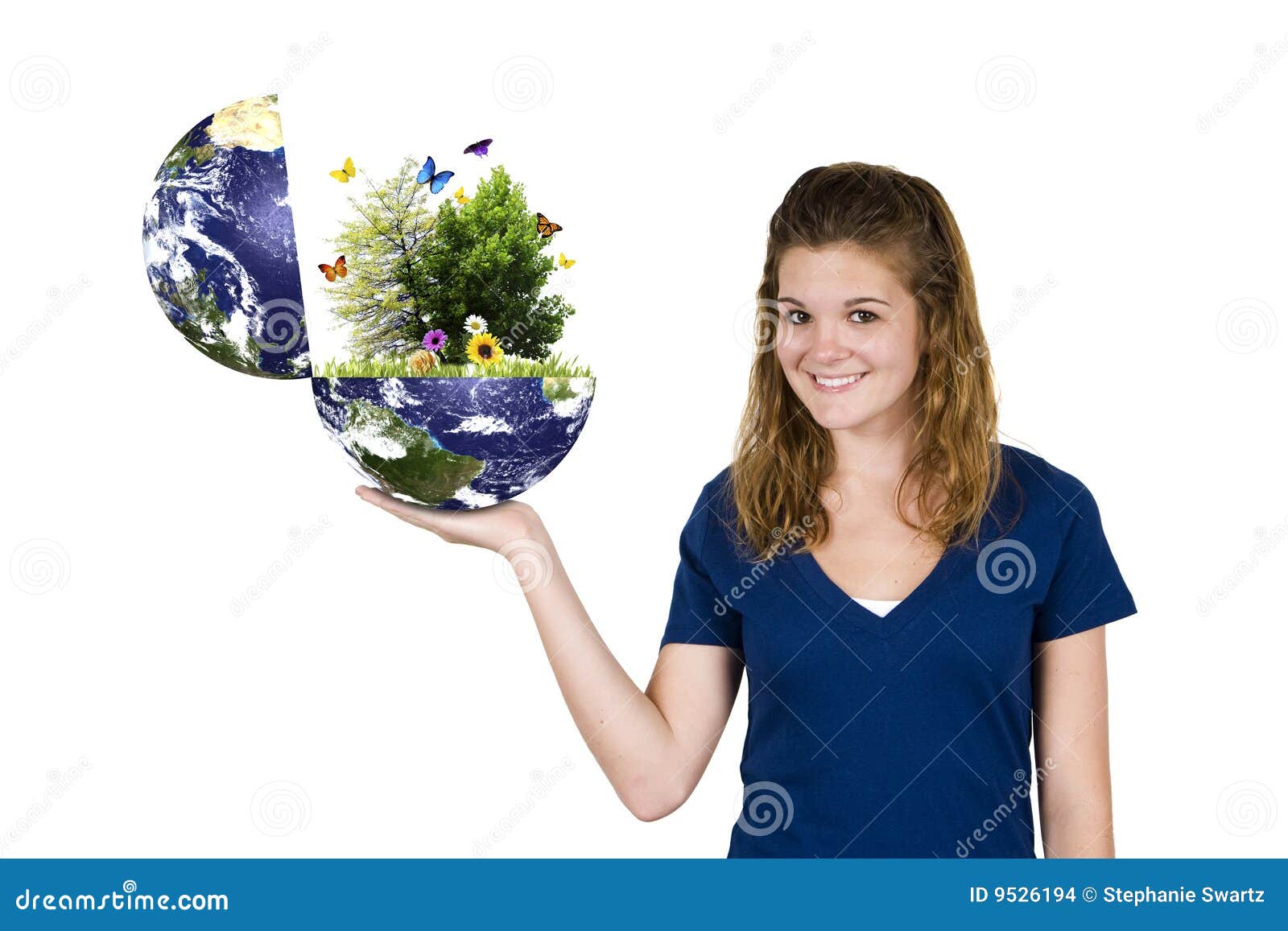 Earth girl stock photo. Image of environment, face, brunette - 9526194