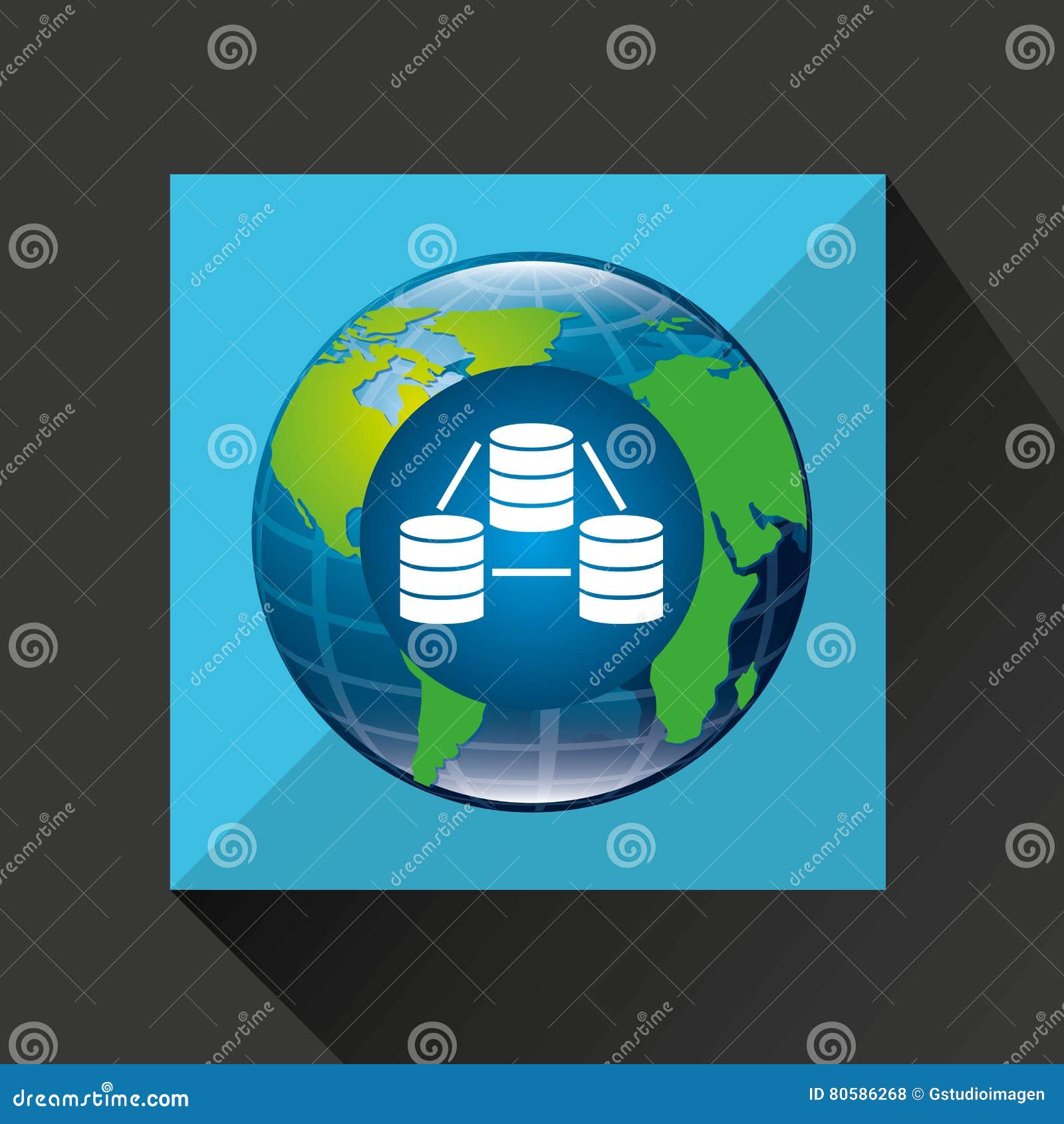 Earth Global Data Base Connected Media Stock Illustration ...
