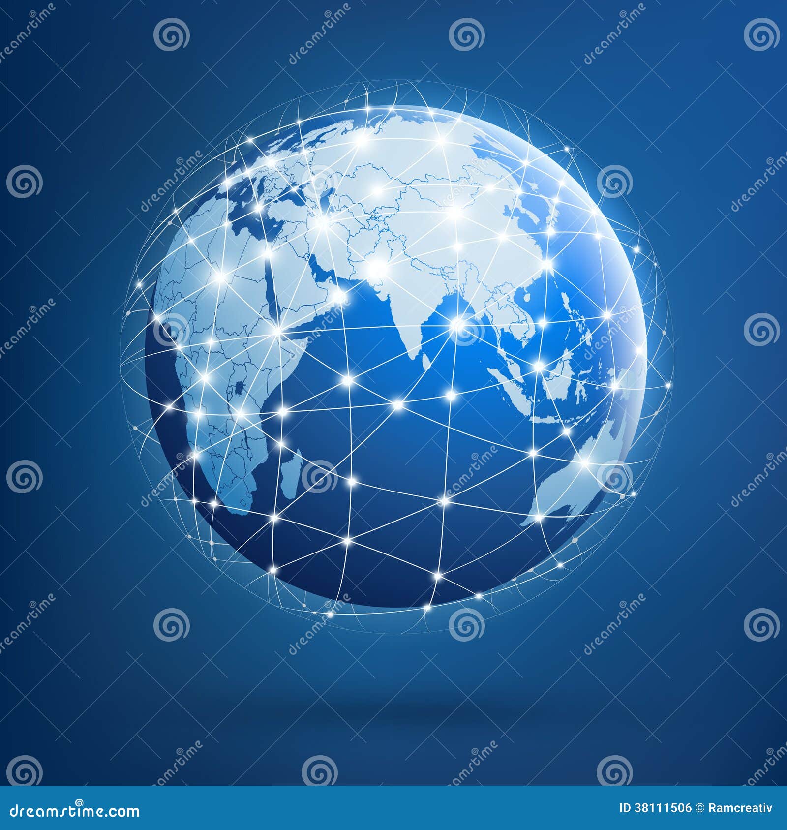 Earth of Global Networks, Illustration Stock Vector - Illustration of ...