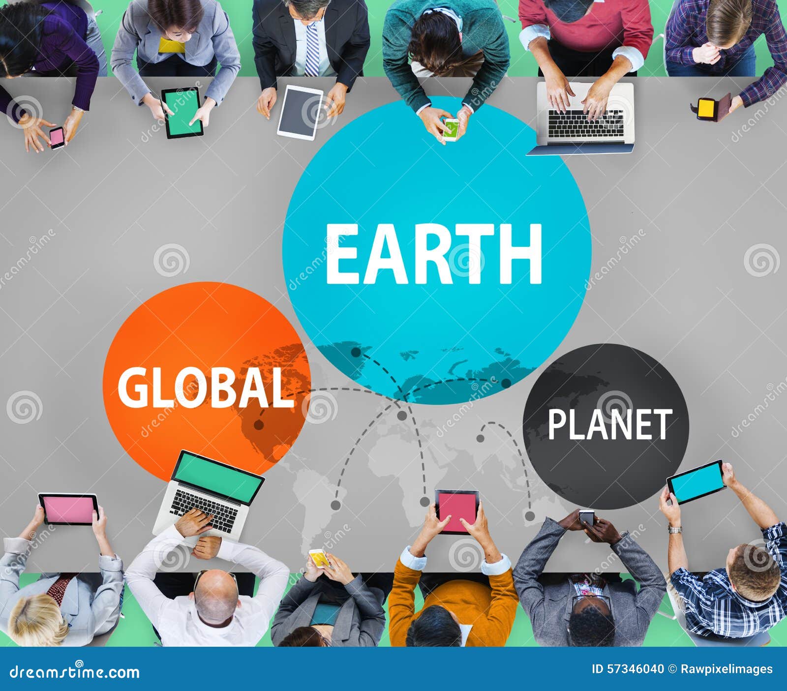 Earth Global Planet Globalization Connection Concept Stock Illustration ...