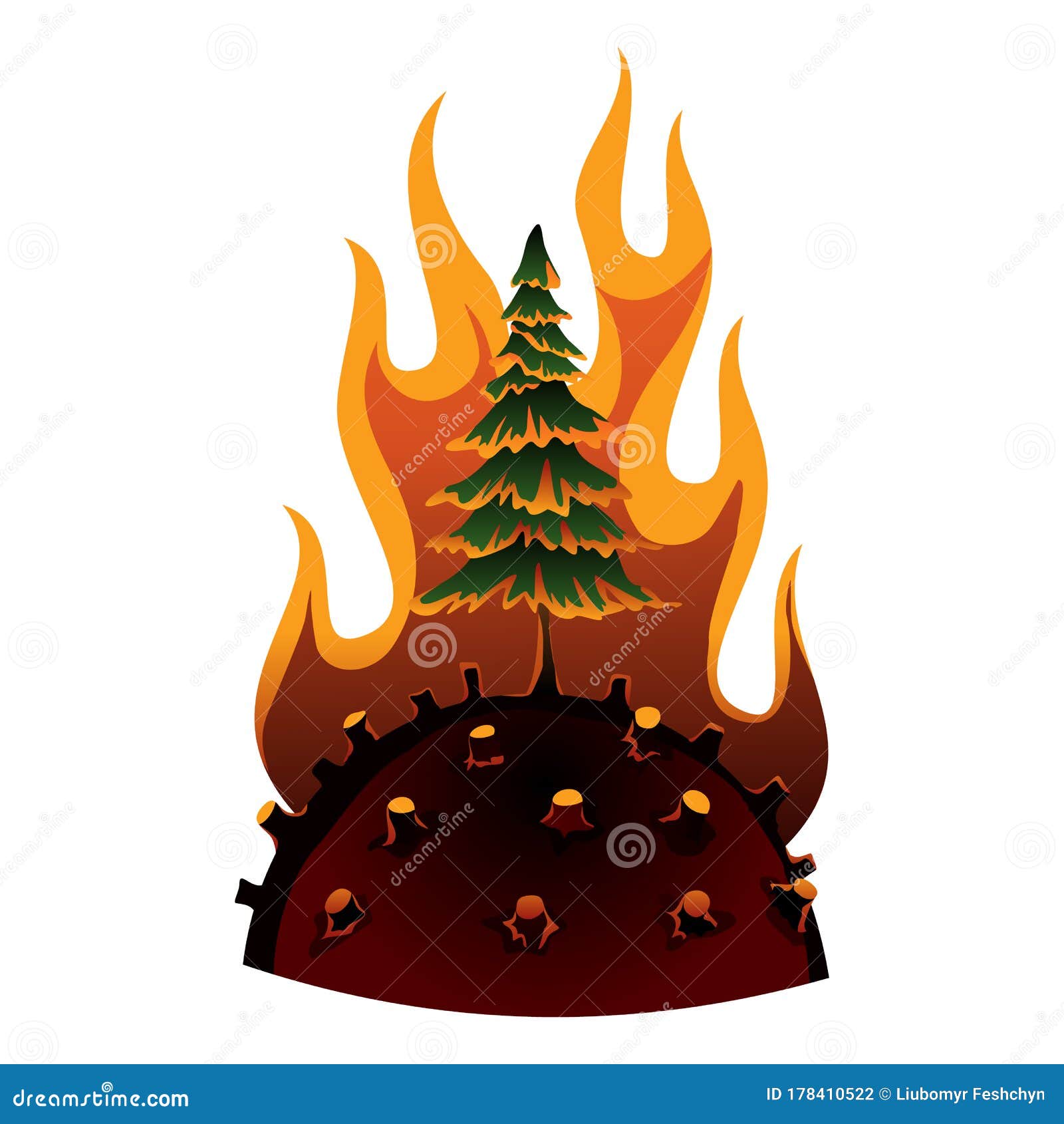 Fire Warning Sign On White. Fire Warning Sign In Yellow Triangle ...