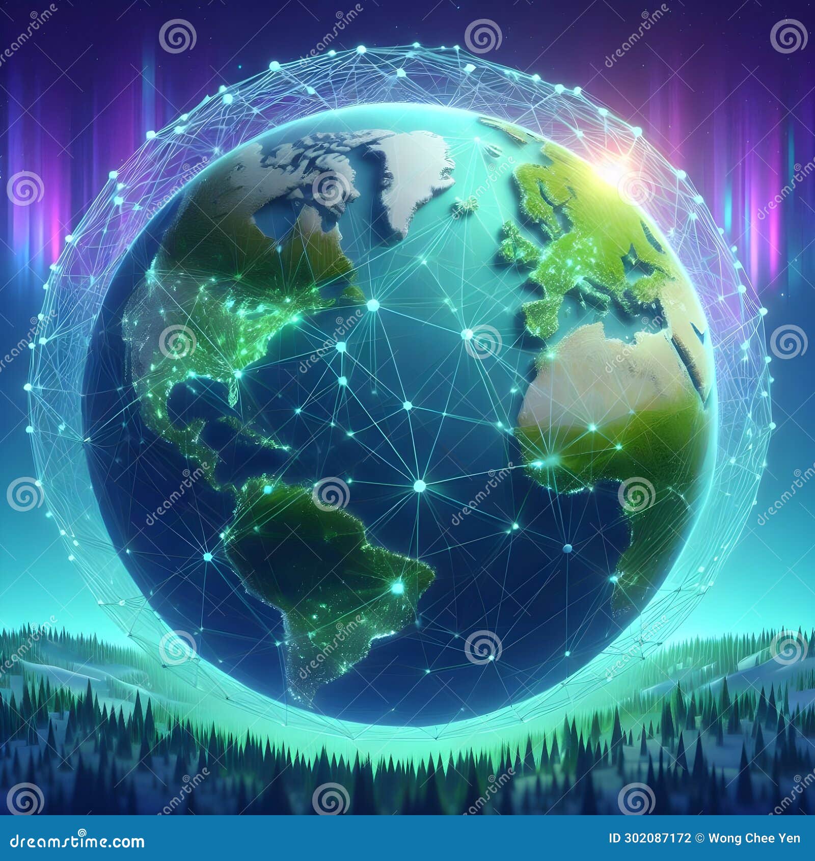 Earth Globalization Internet Connections Telecommunications Forest ...