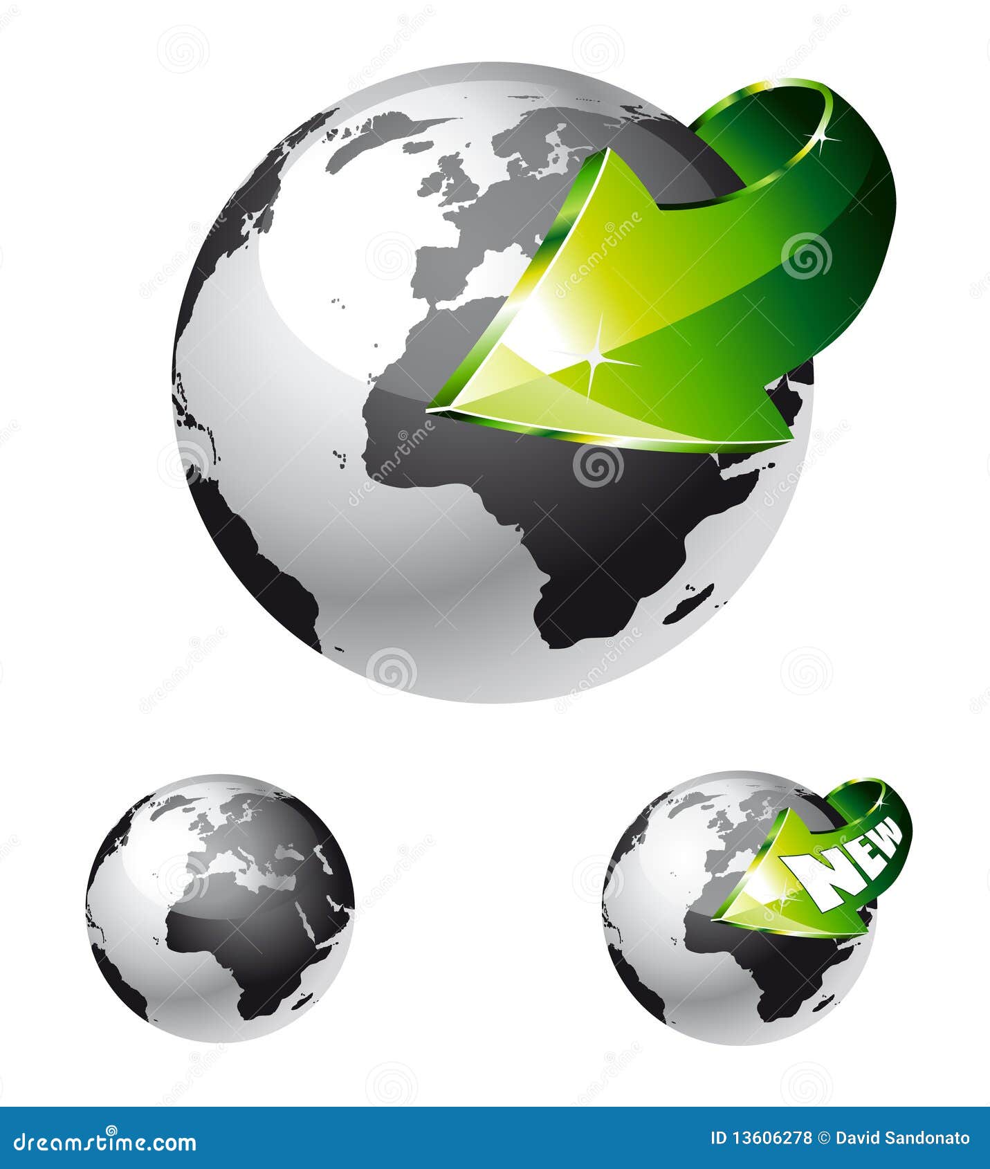 Earth Globe with an Arrow stock vector. Illustration of ecology - 13606278