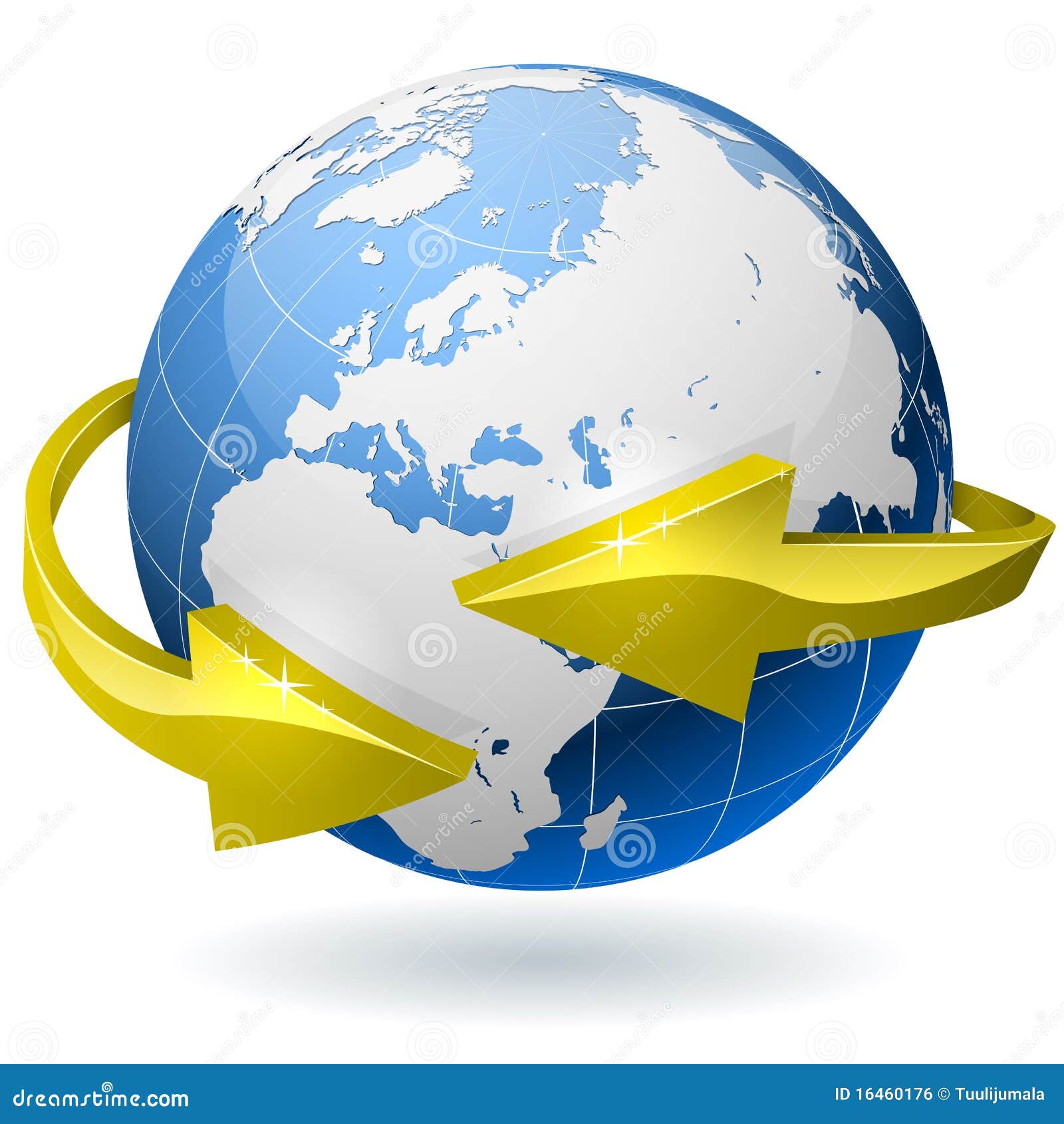 Earth globe with arrows stock vector. Illustration of communication ...