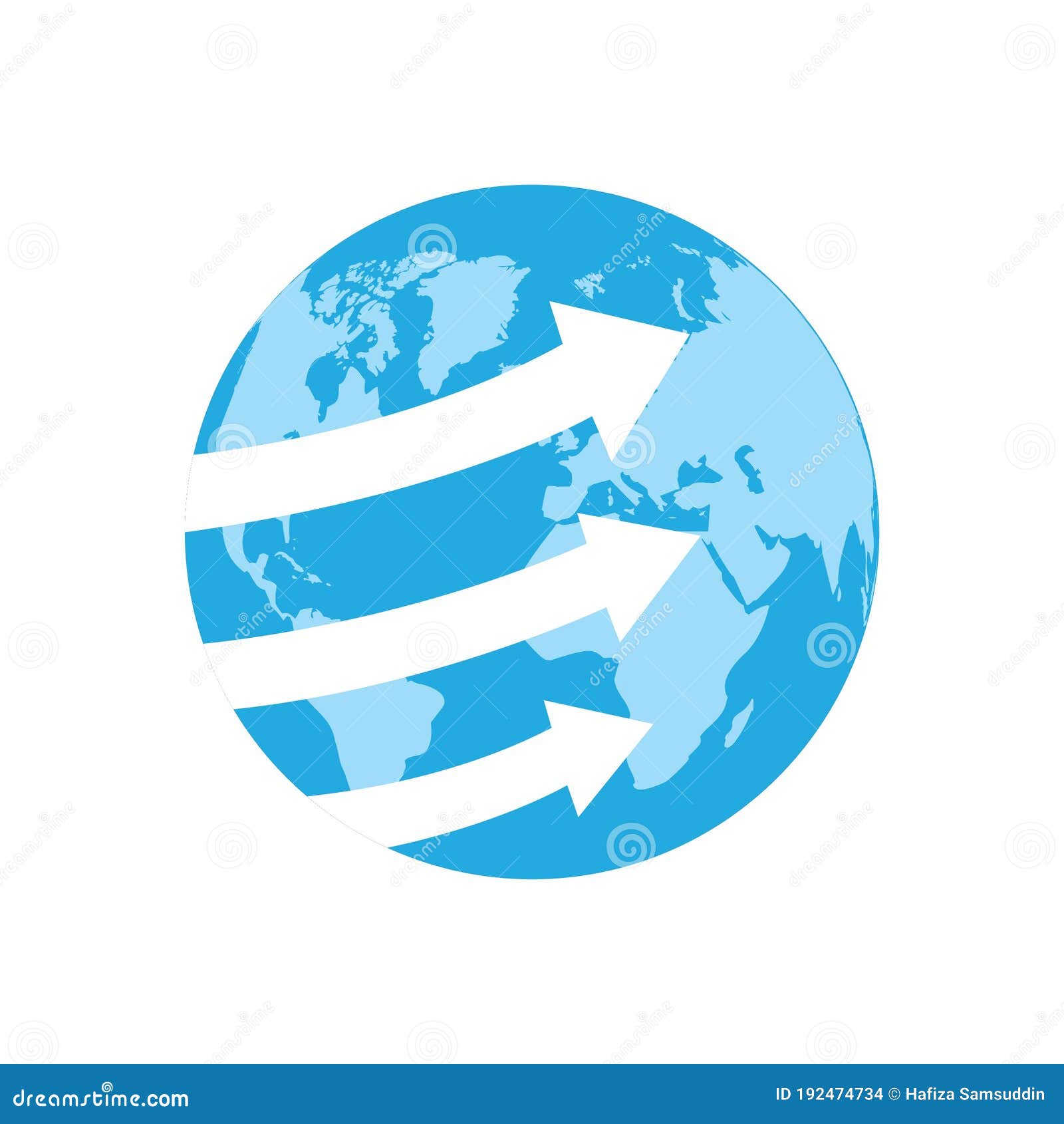 Globe With Arrows Concept Icon Set. Planet Earth And Arrows Symbols ...