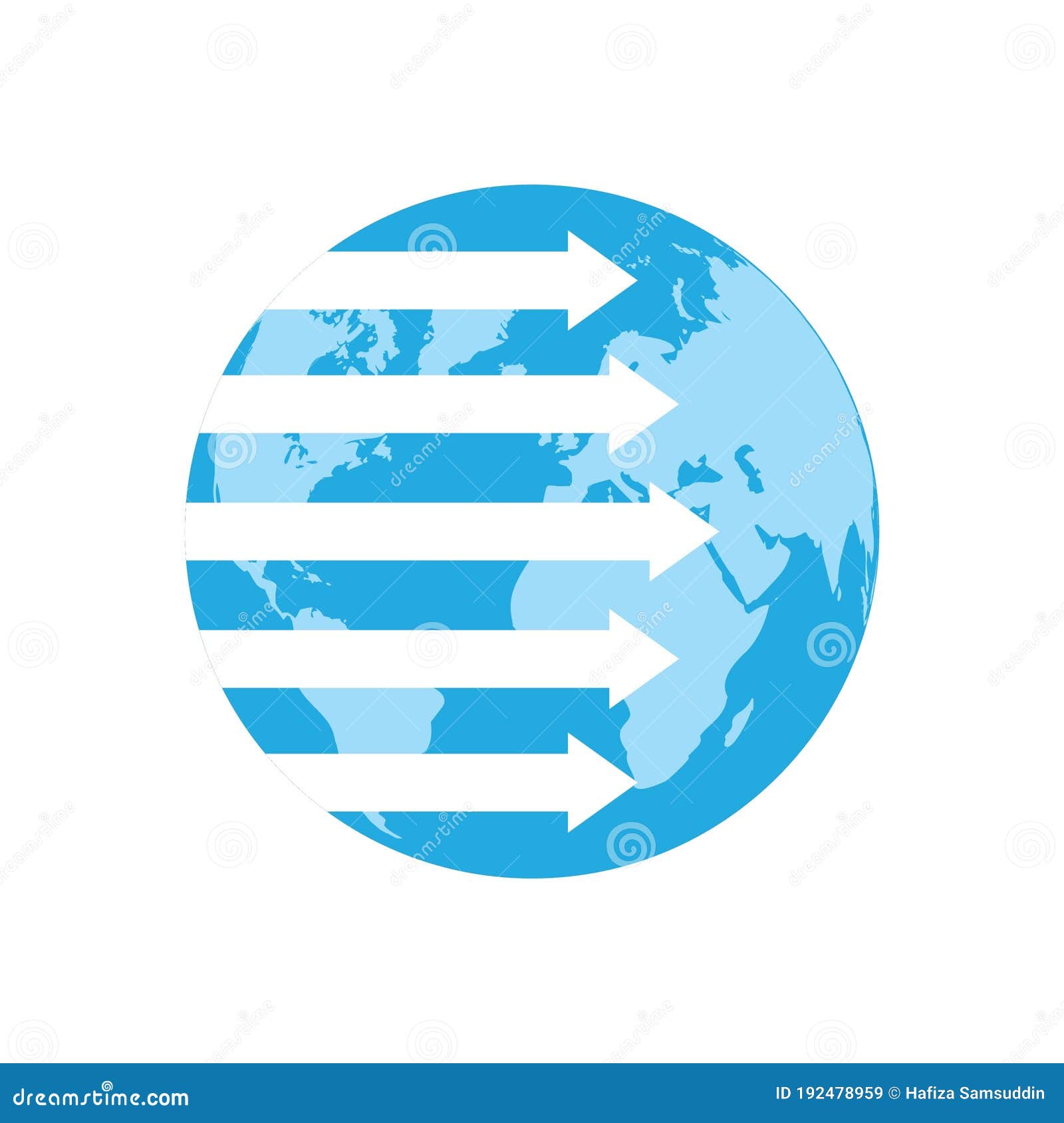 Earth Globe with Arrows Concept. Vector Illustration Decorative Design ...