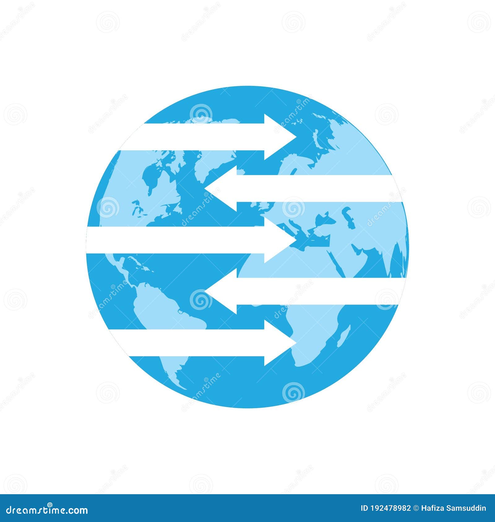 Earth Globe with Arrows Concept. Vector Illustration Decorative Design ...