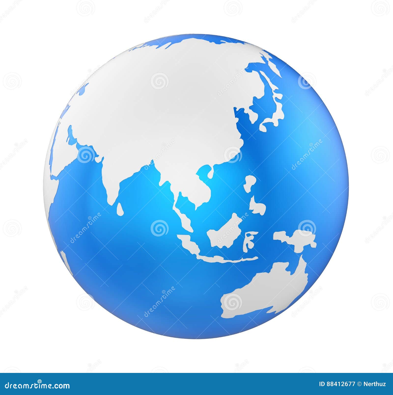 Earth Globe Asia View Isolated Stock Illustration - Illustration of ...