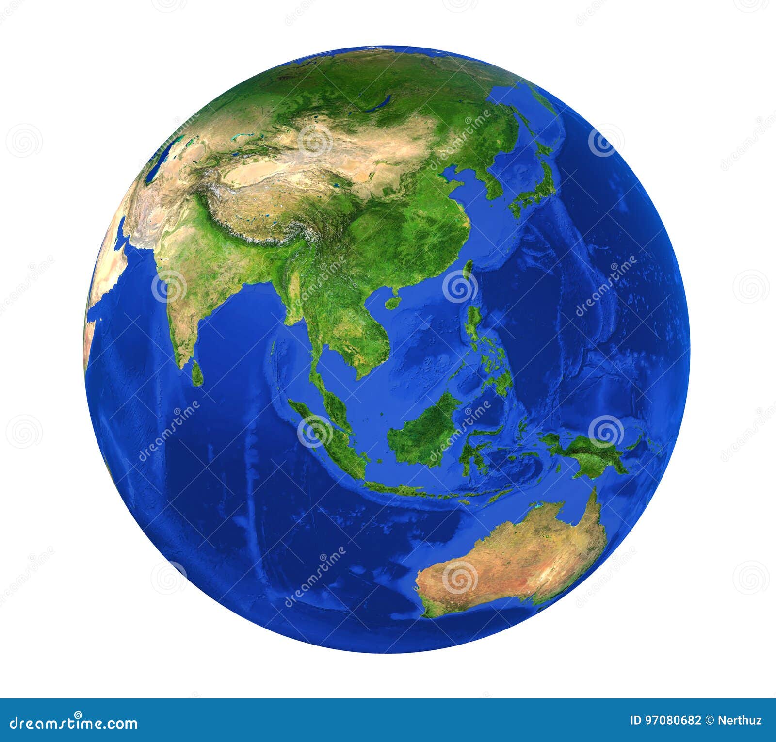 Earth Globe Asia View Isolated Stock Illustration - Illustration of ...