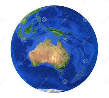 Earth Globe Australia View Isolated Stock Illustration - Illustration ...