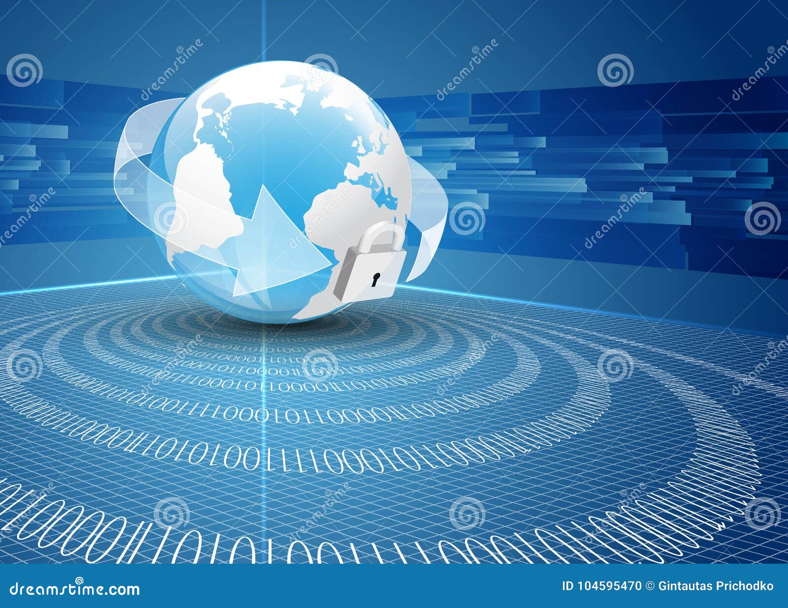 Earth Globe and Binary Code Stock Vector - Illustration of hacker ...