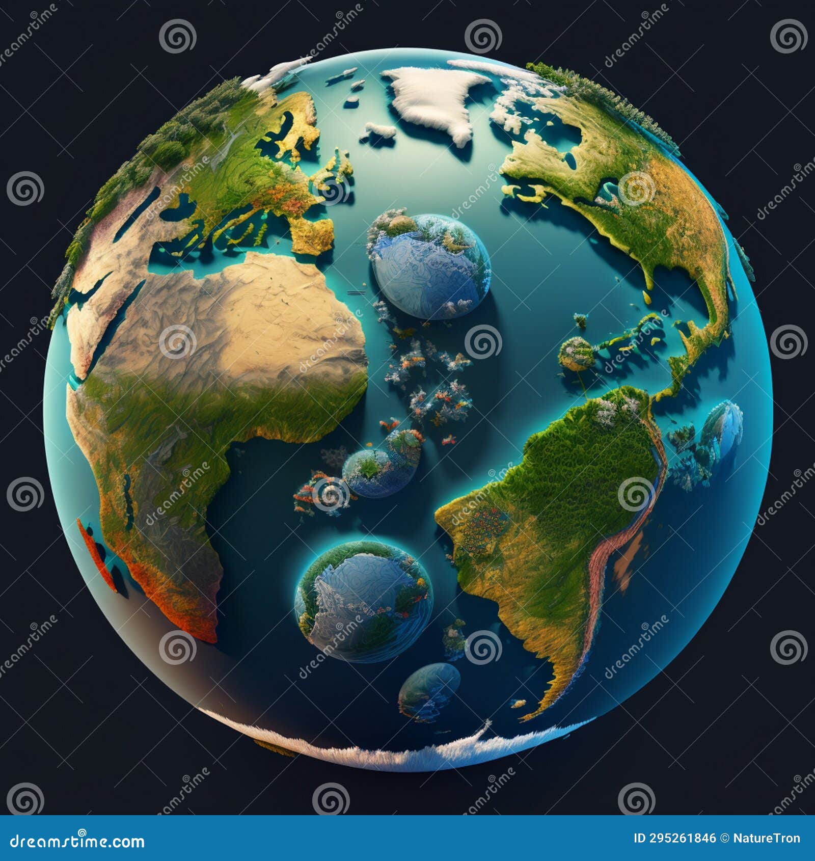 Earth Globe on Black Earth in Space Earth Stock Illustration ...