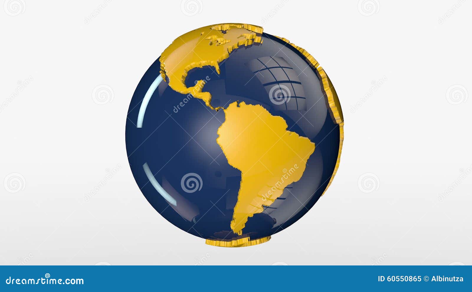 Earth Globe Blue and Yellow Rotating, Loop Stock Video - Video of ...