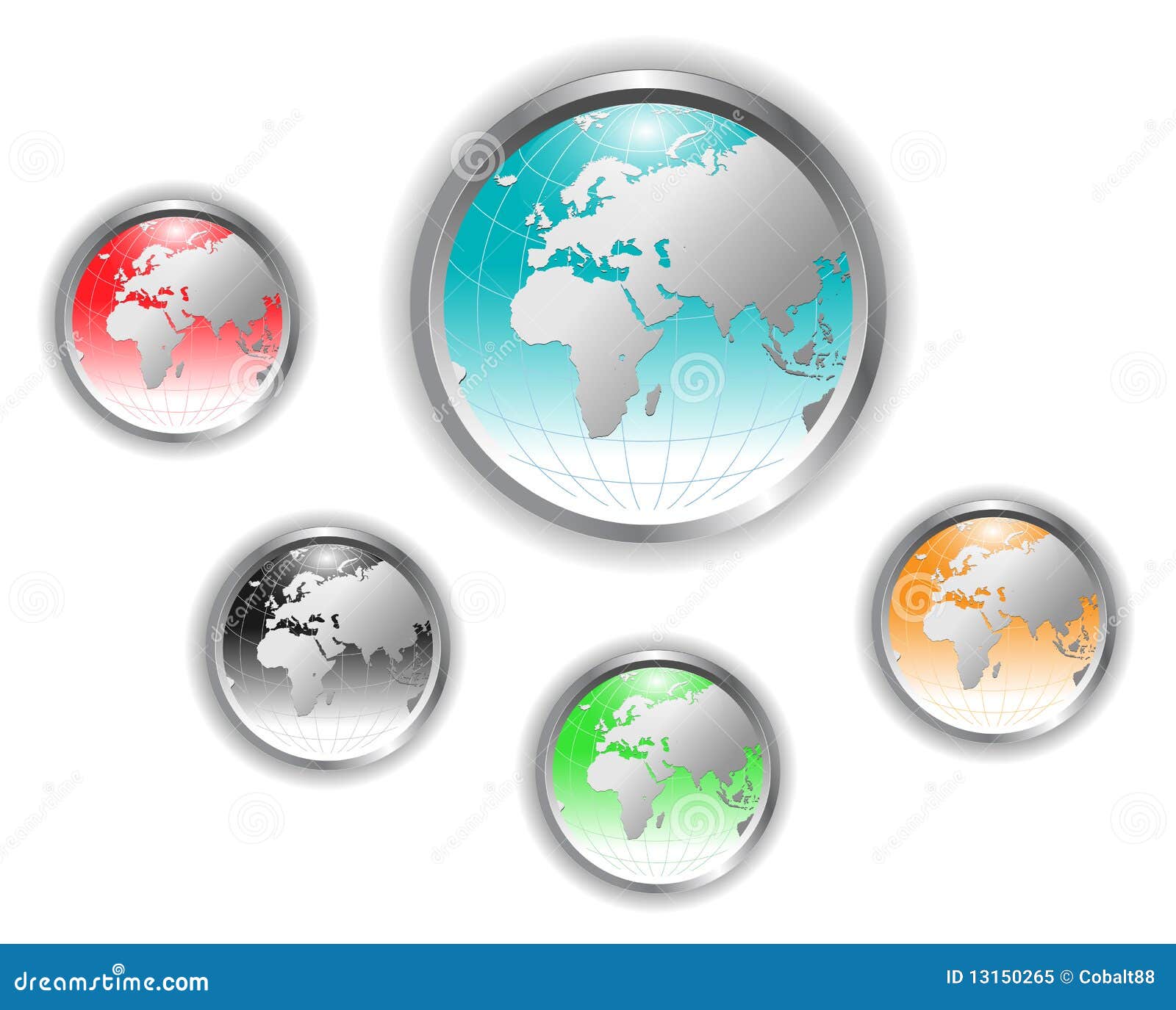 Earth globe button vector. stock vector. Illustration of multicolored ...